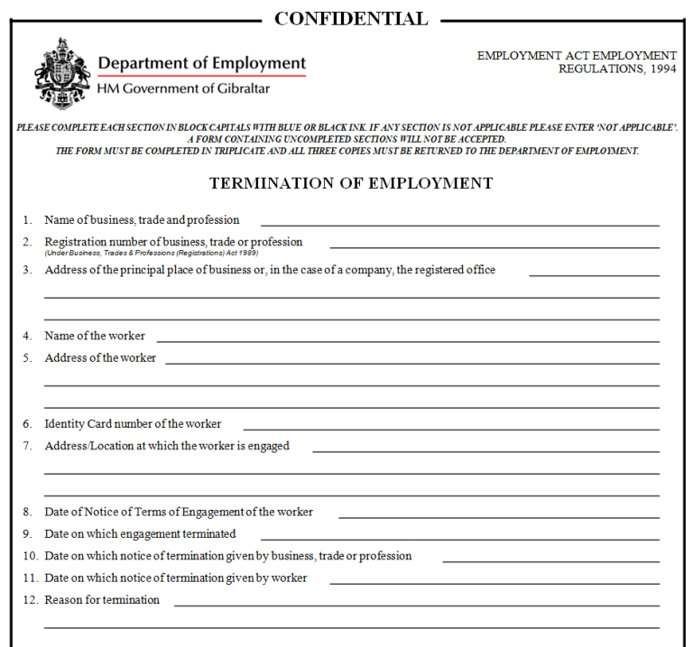12+ Simple Employee Termination Form Word Templates