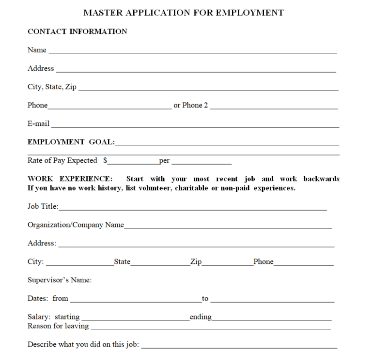 16+ Handy Employment Application Templates in MS WORD