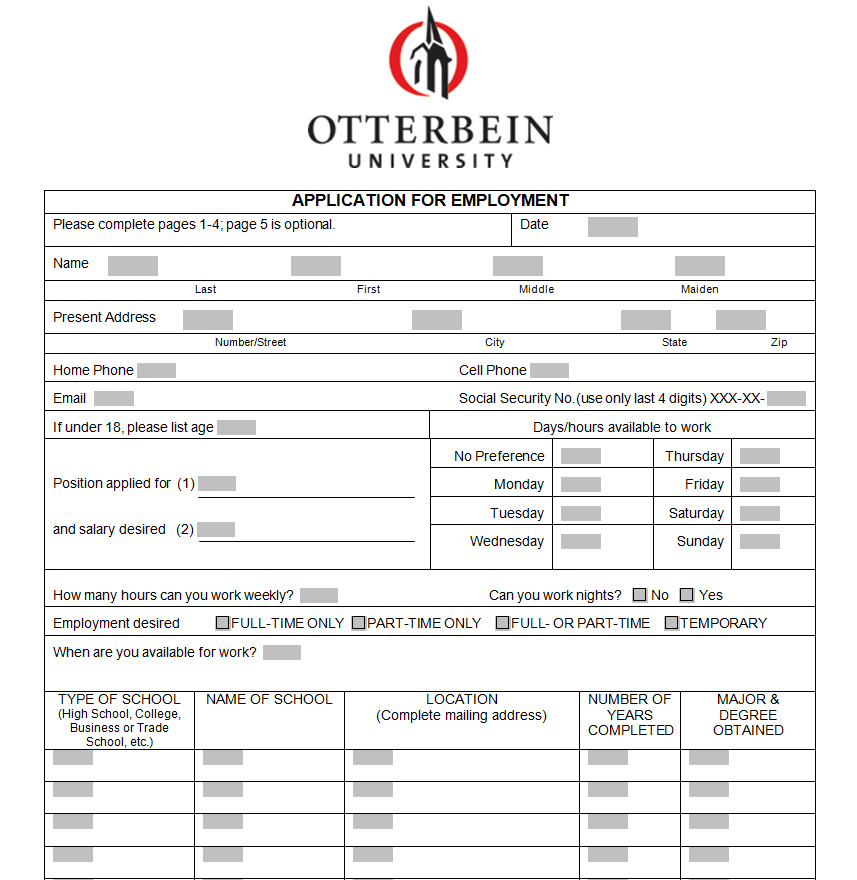 16+ Handy Employment Application Templates in MS WORD