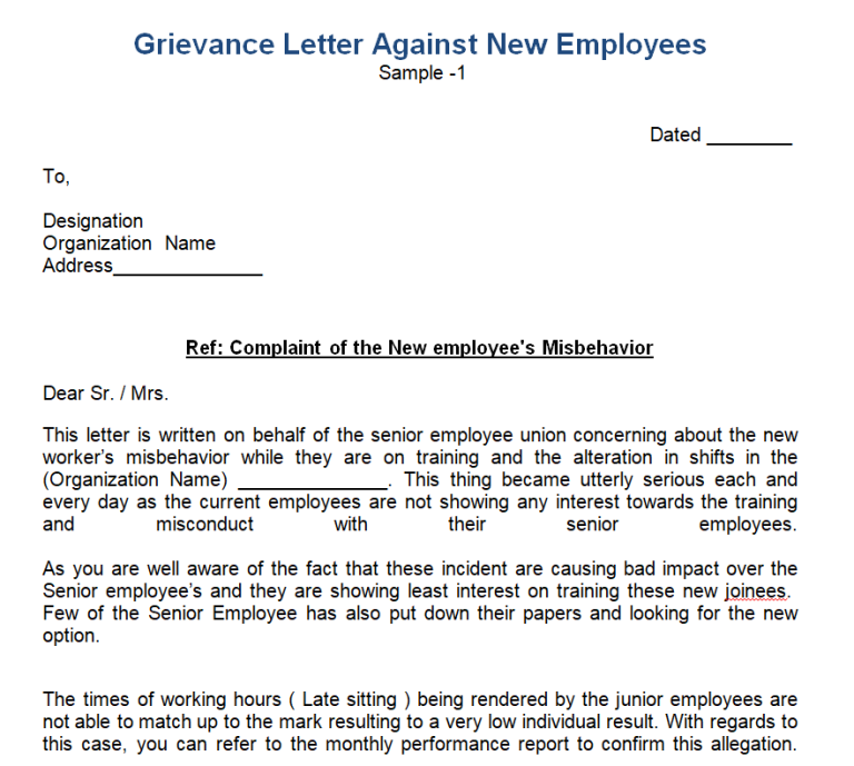 Download 16 FREE Grievance Letter Templates in MS WORD