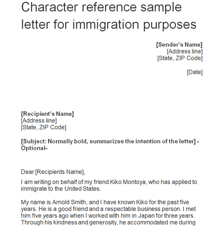 14+ Ready-To-Use Immigration Reference Letter Templates