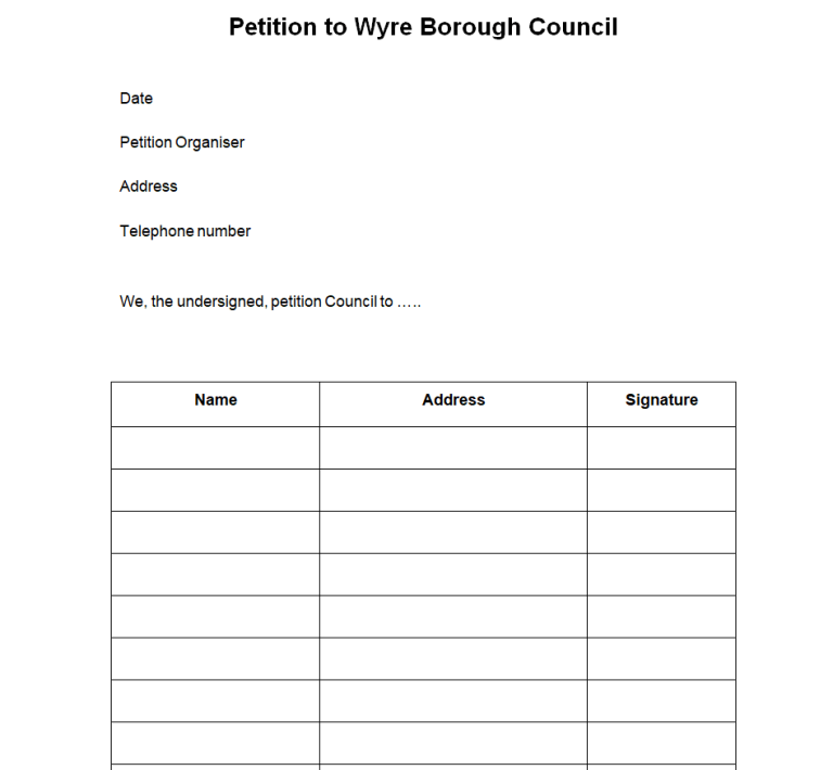 11 Top Petition Templates in MS WORD