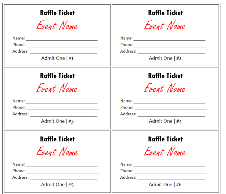 18+ Sample Raffle Ticket Templates in MS WORD