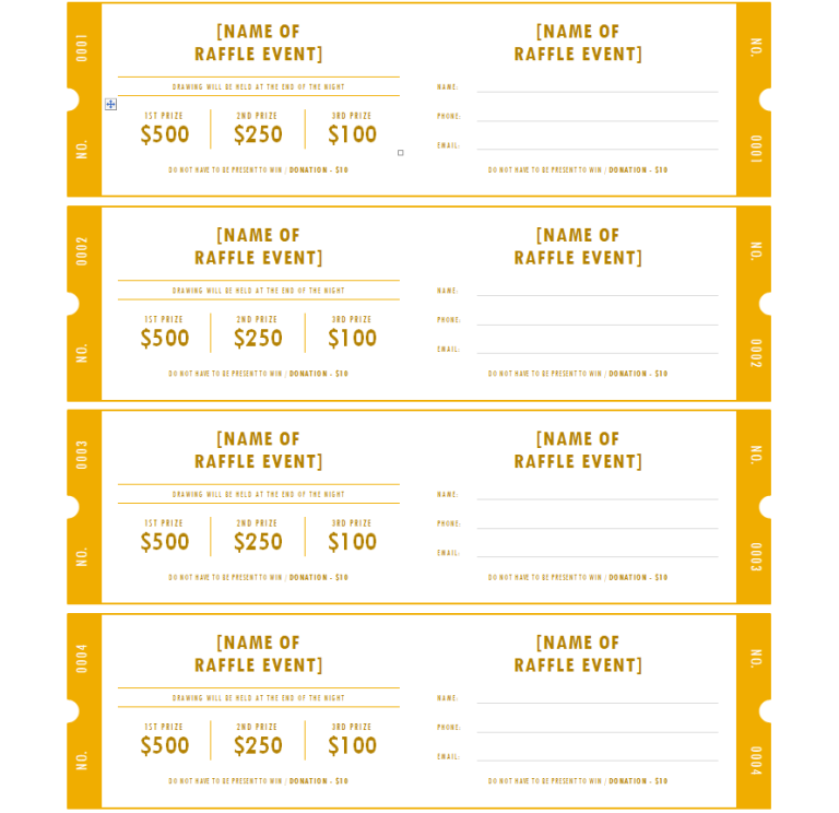 18+ Sample Raffle Ticket Templates in MS WORD