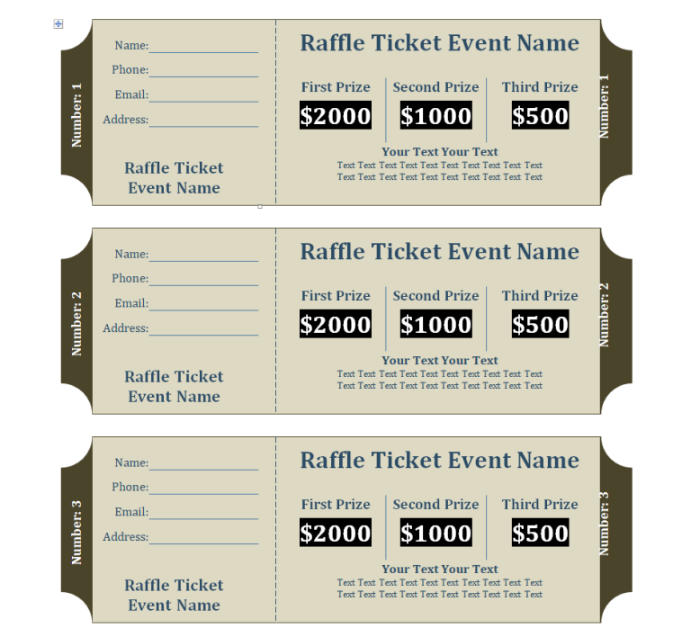 18+ Sample Raffle Ticket Templates in MS WORD