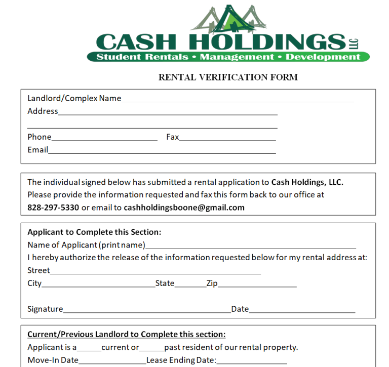 12+ Official Rental Verification Form Templates in MS WORD