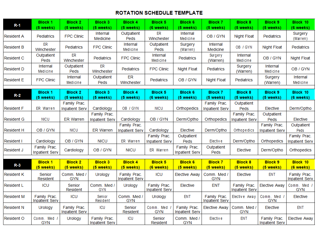14+ Standard Rotation Schedule Templates [Word & Excel]