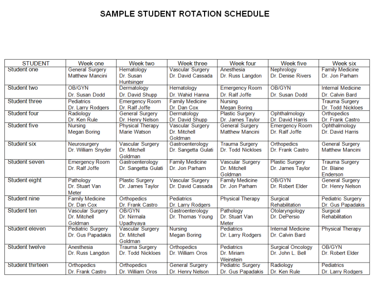 14+ Standard Rotation Schedule Templates [Word & Excel]
