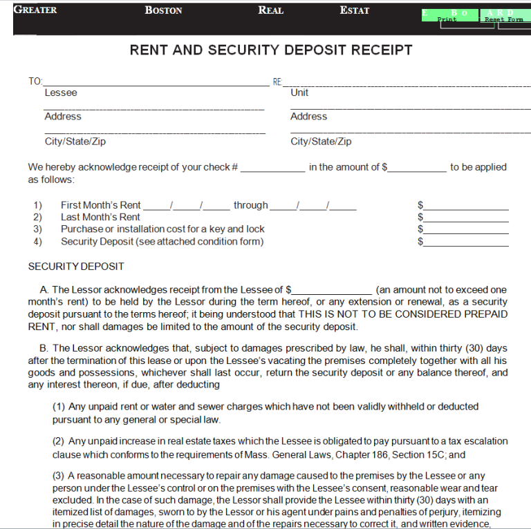 15+ Handy Security Deposit Receipt Templates in MS WORD