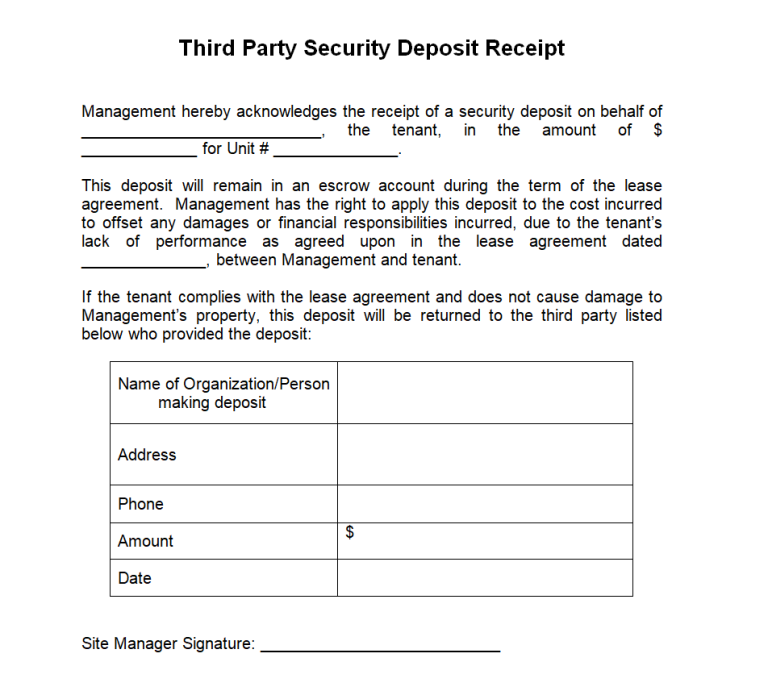15+ Handy Security Deposit Receipt Templates in MS WORD