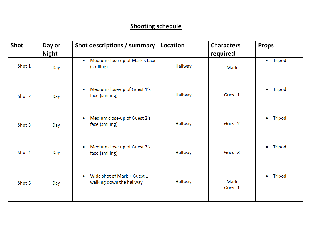 12+ Editable Shooting Schedule Templates in MS WORD