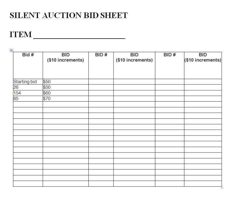 28+ FREE Silent Auction Bid Sheet Templates (Editable)