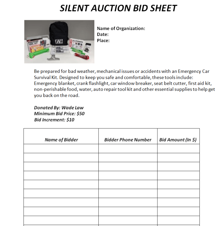 28+ FREE Silent Auction Bid Sheet Templates (Editable)