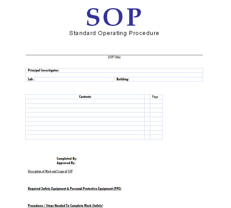 25+ BEST Standard Operating Procedure (SOP) Templates