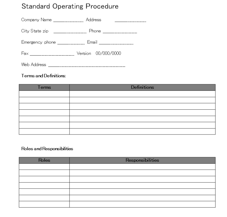 25+ BEST Standard Operating Procedure (SOP) Templates