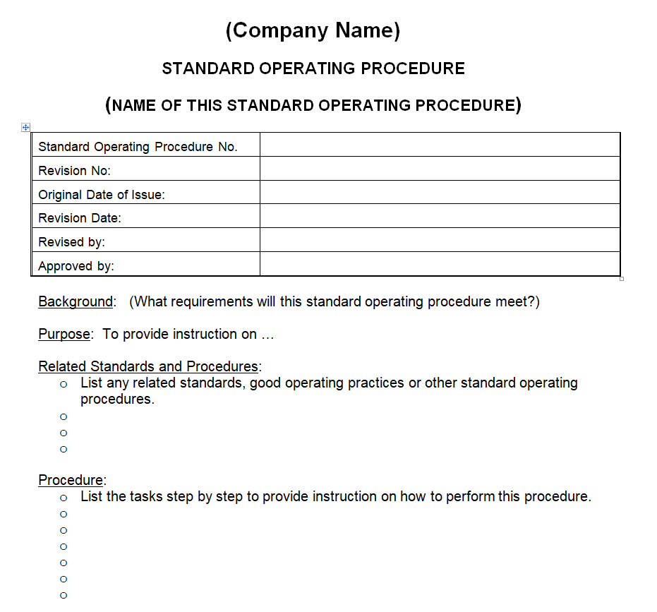 25+ BEST Standard Operating Procedure (SOP) Templates