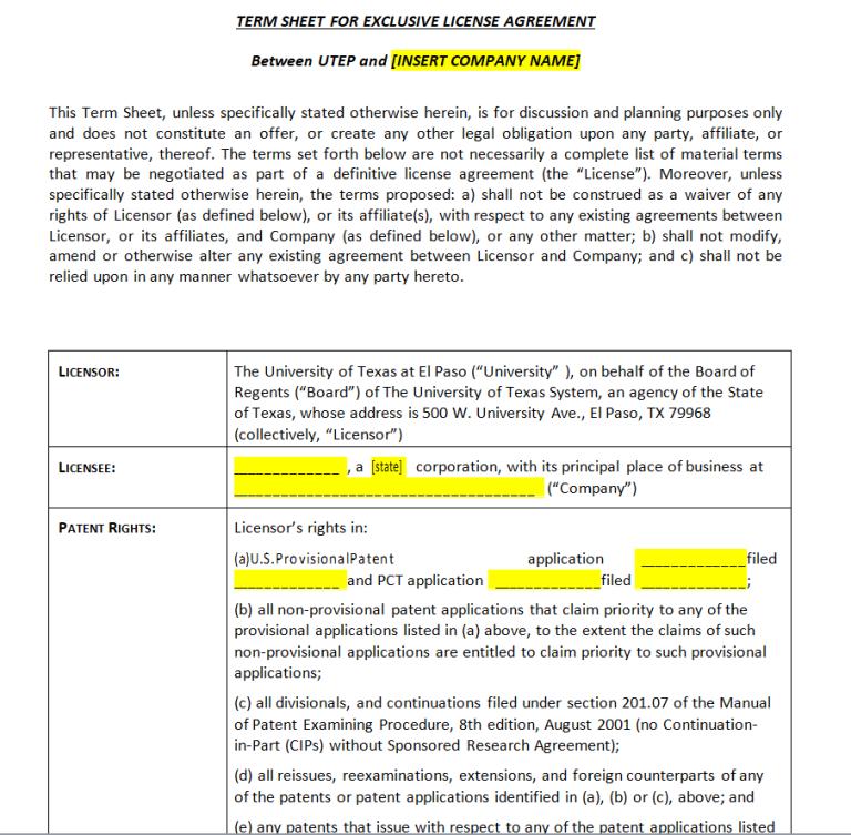 Download Top 25 Term Sheet Templates in MS WORD