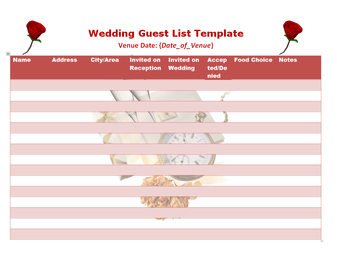 10+ Easy-to-Use Wedding Guest List Templates [Word, Excel, PDF]