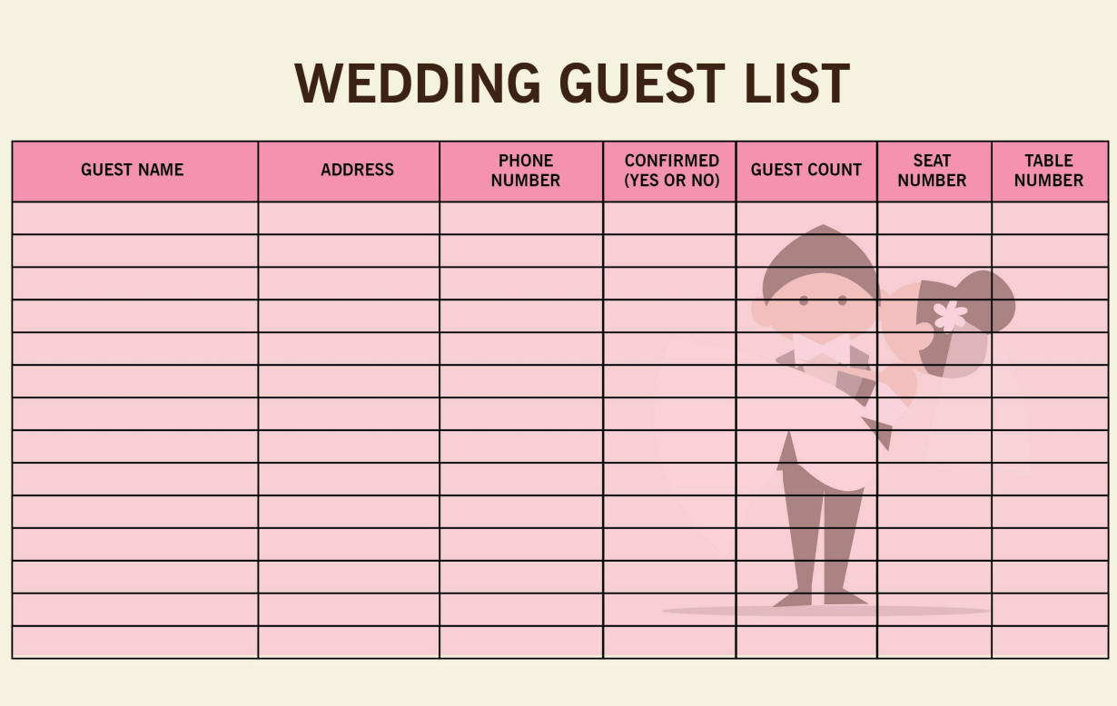 10+ Easy-to-Use Wedding Guest List Templates [Word, Excel, PDF]