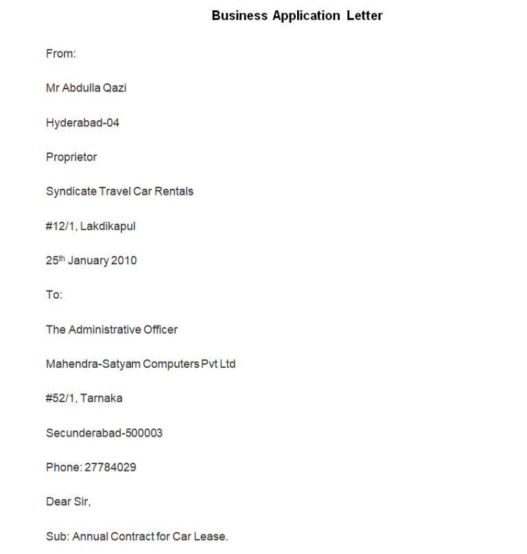 45 Perfect Letter of Application Templates in MS WORD