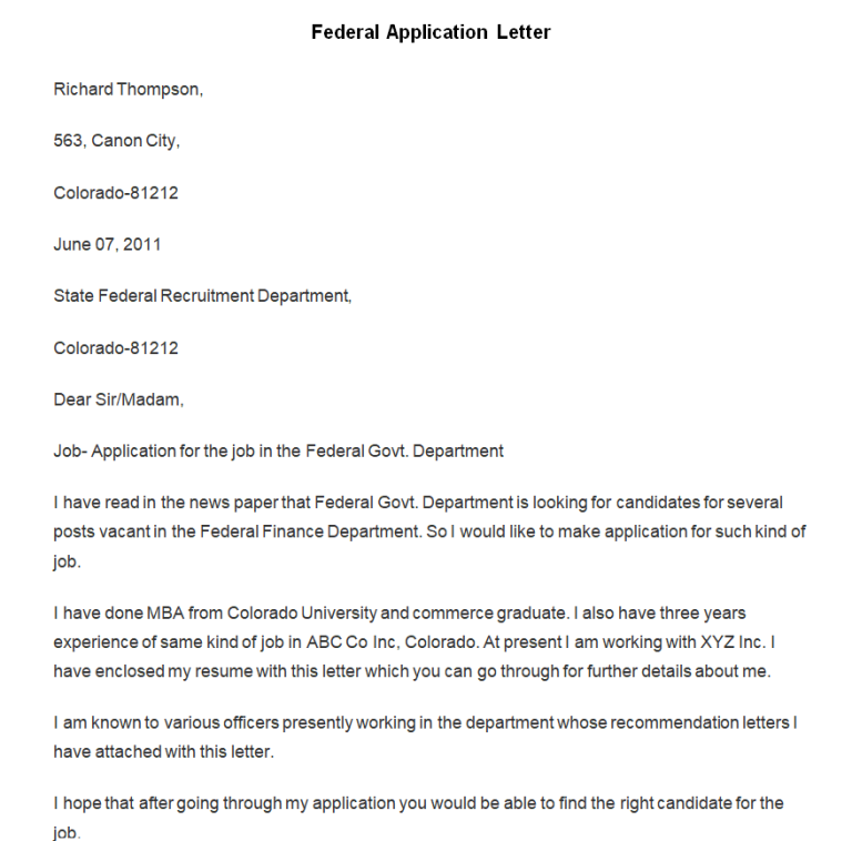 45 Perfect Letter of Application Templates in MS WORD
