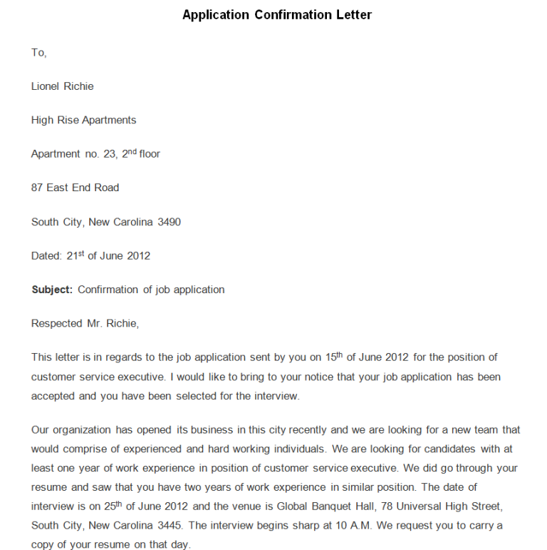 45 Perfect Letter of Application Templates in MS WORD