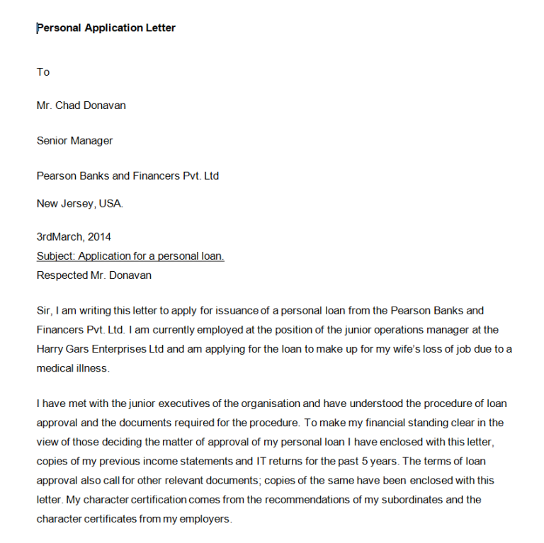 45 Perfect Letter of Application Templates in MS WORD