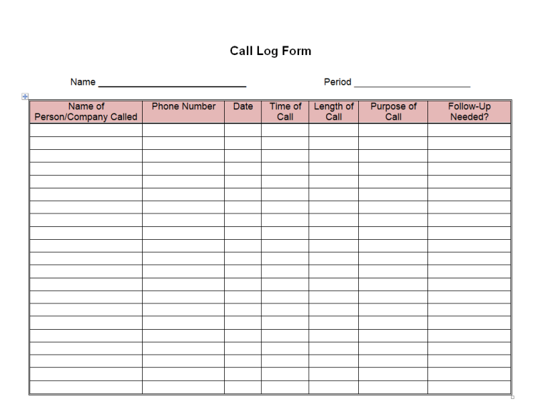 25+ Daily Use Call Log Templates [Excel & Word]