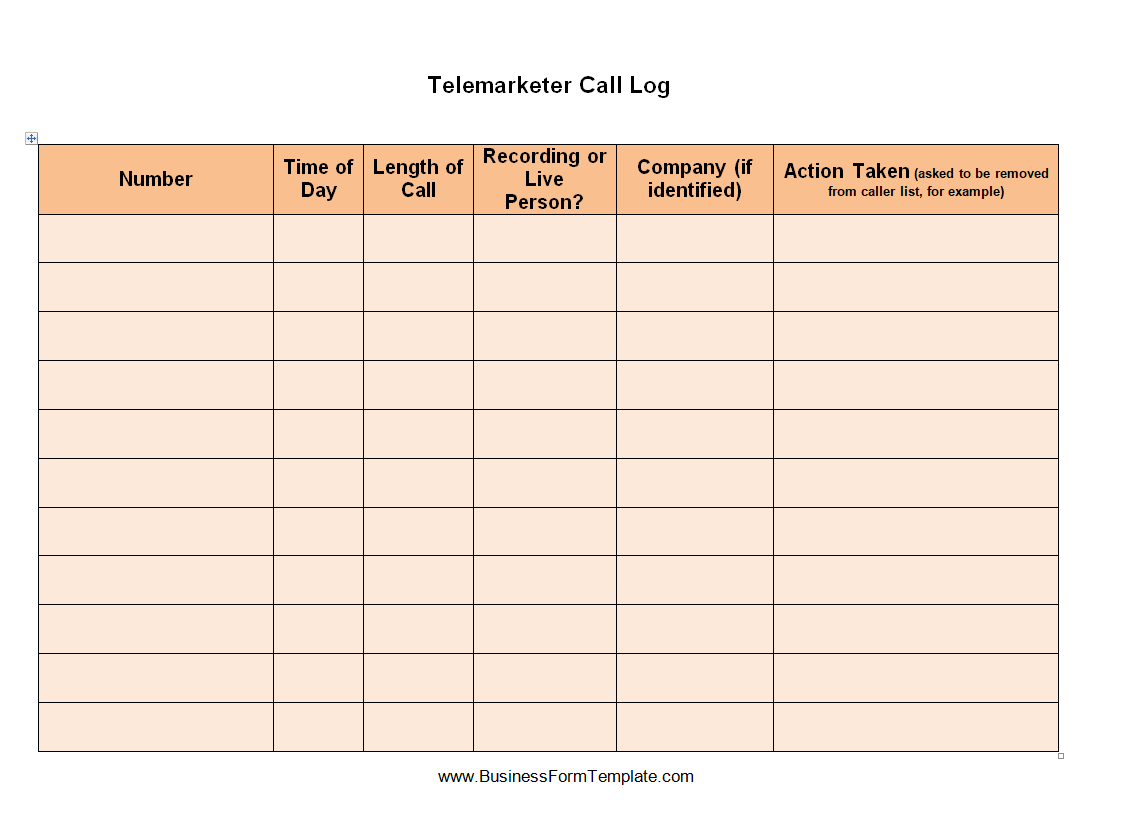 25+ Daily Use Call Log Templates [Excel & Word]