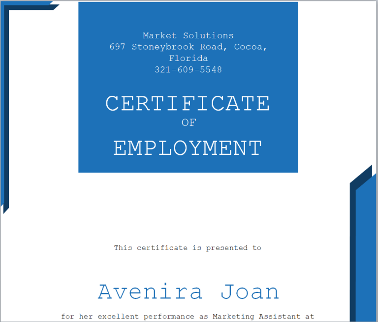 15+ Excellent Certificate of Employment Templates (Editable)