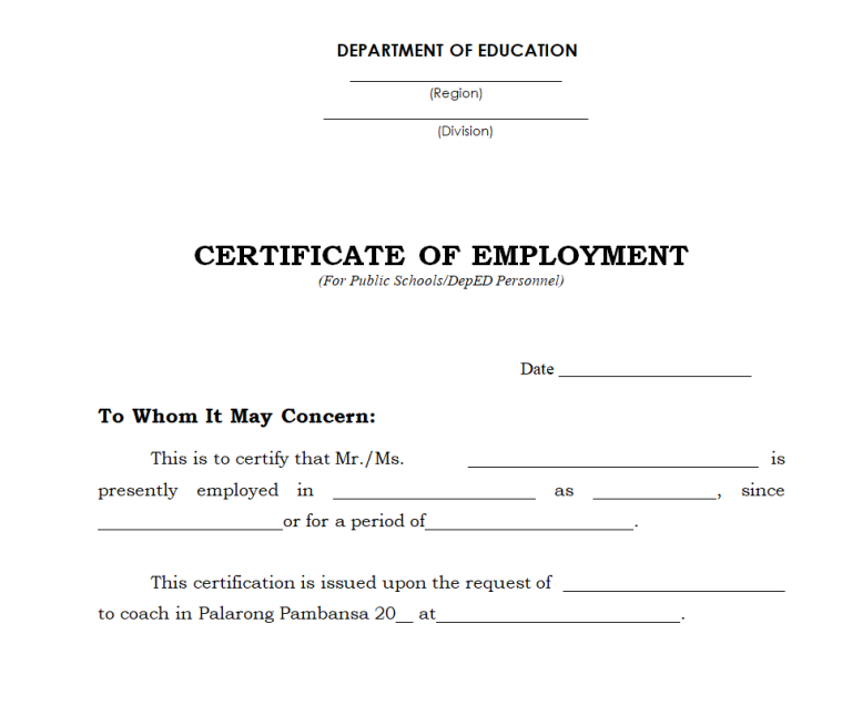 15+ Excellent Certificate of Employment Templates (Editable)