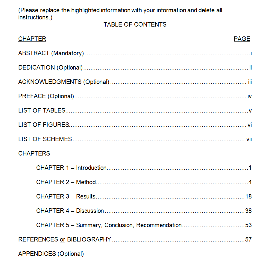 17+ Proper Table of Contents Templates (FREE Download)